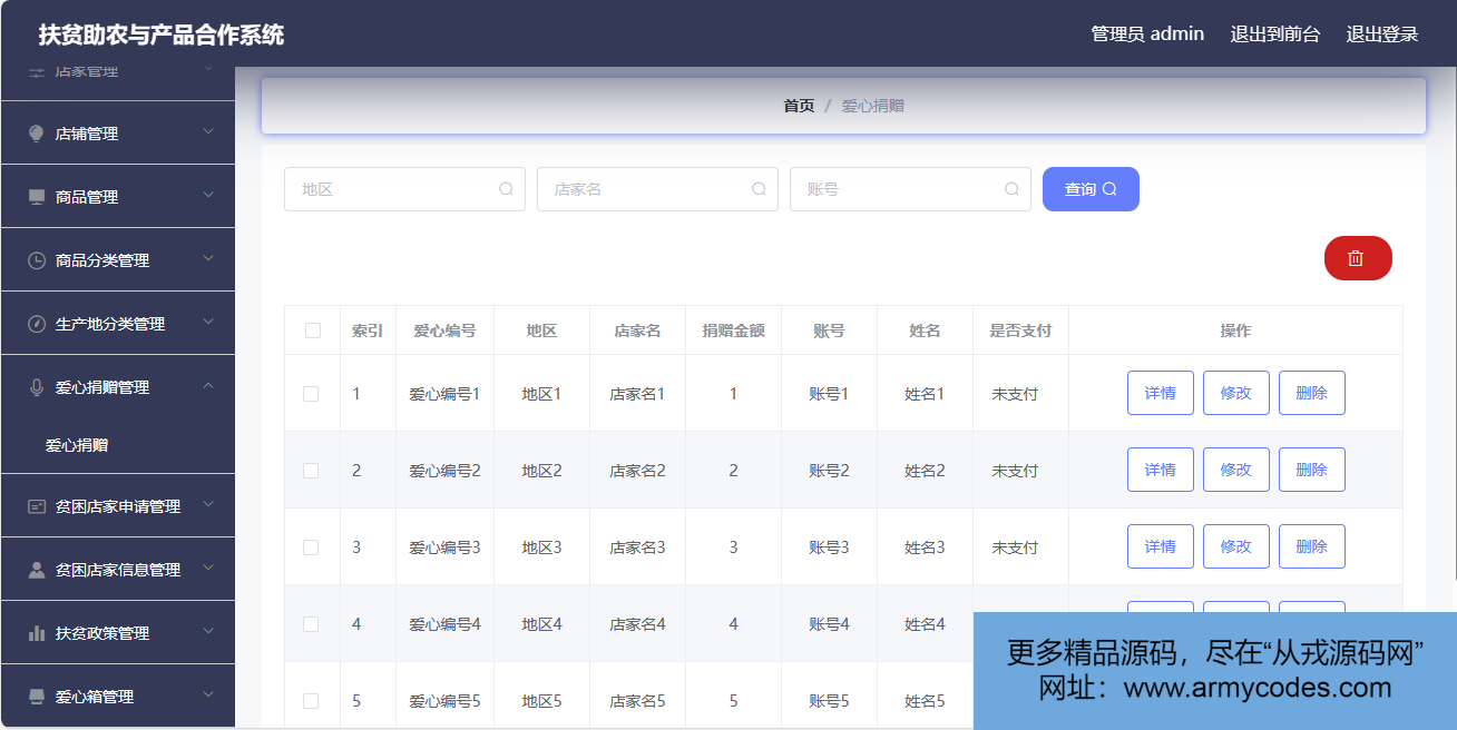 基于springbootvue的扶贫助农管理系统 Java毕业设计从戎源码网从戎源码网